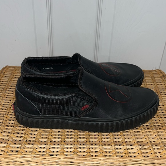 Vans | Shoes | Vans X Marvel Black Widow Slip On Sneakers | Poshmark